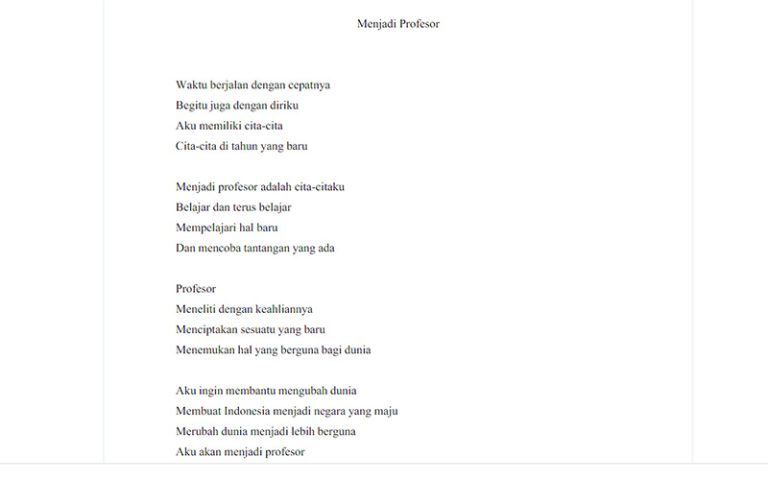 15 Contoh Puisi Cita Citaku Singkat dan Menginspirasi