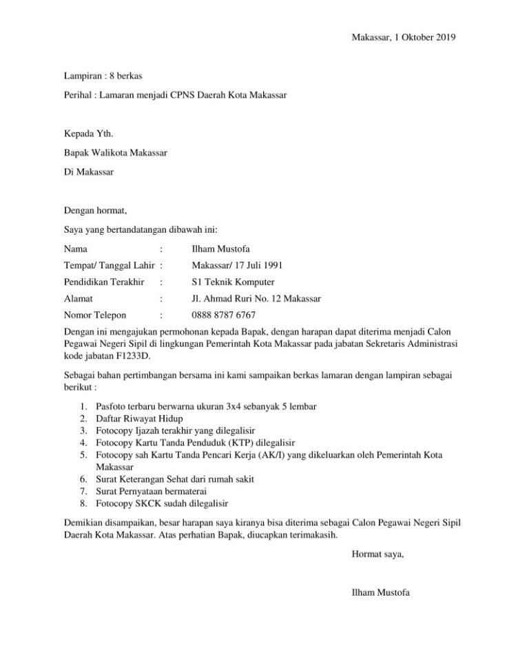 15 Contoh Surat Lamaran Kerja Word Beserta Link dan Cara Membuatnya