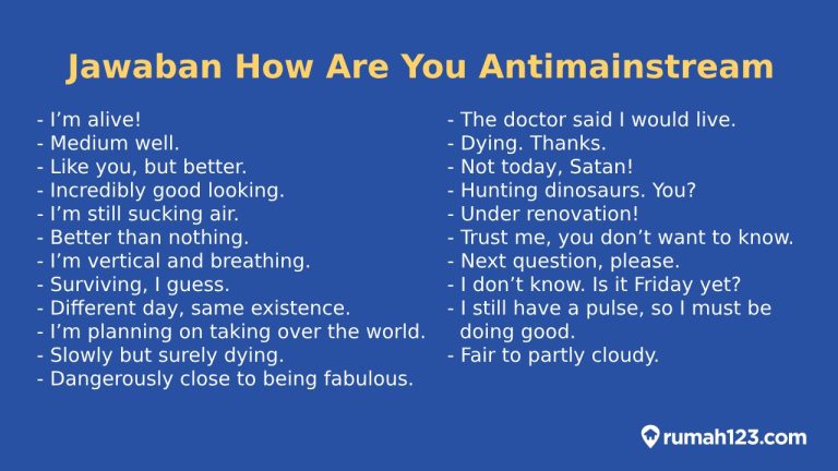 40 Jawaban How Are You yang Keren dan Anti Mainstream
