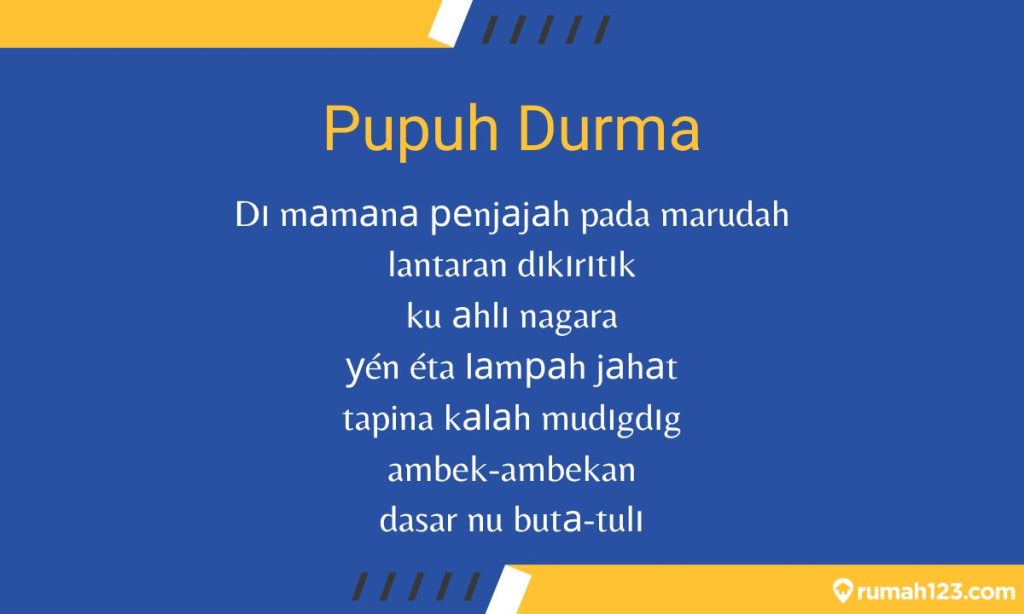 5 Contoh Pupuh Durma dalam Bahasa Sunda. Lengkap!