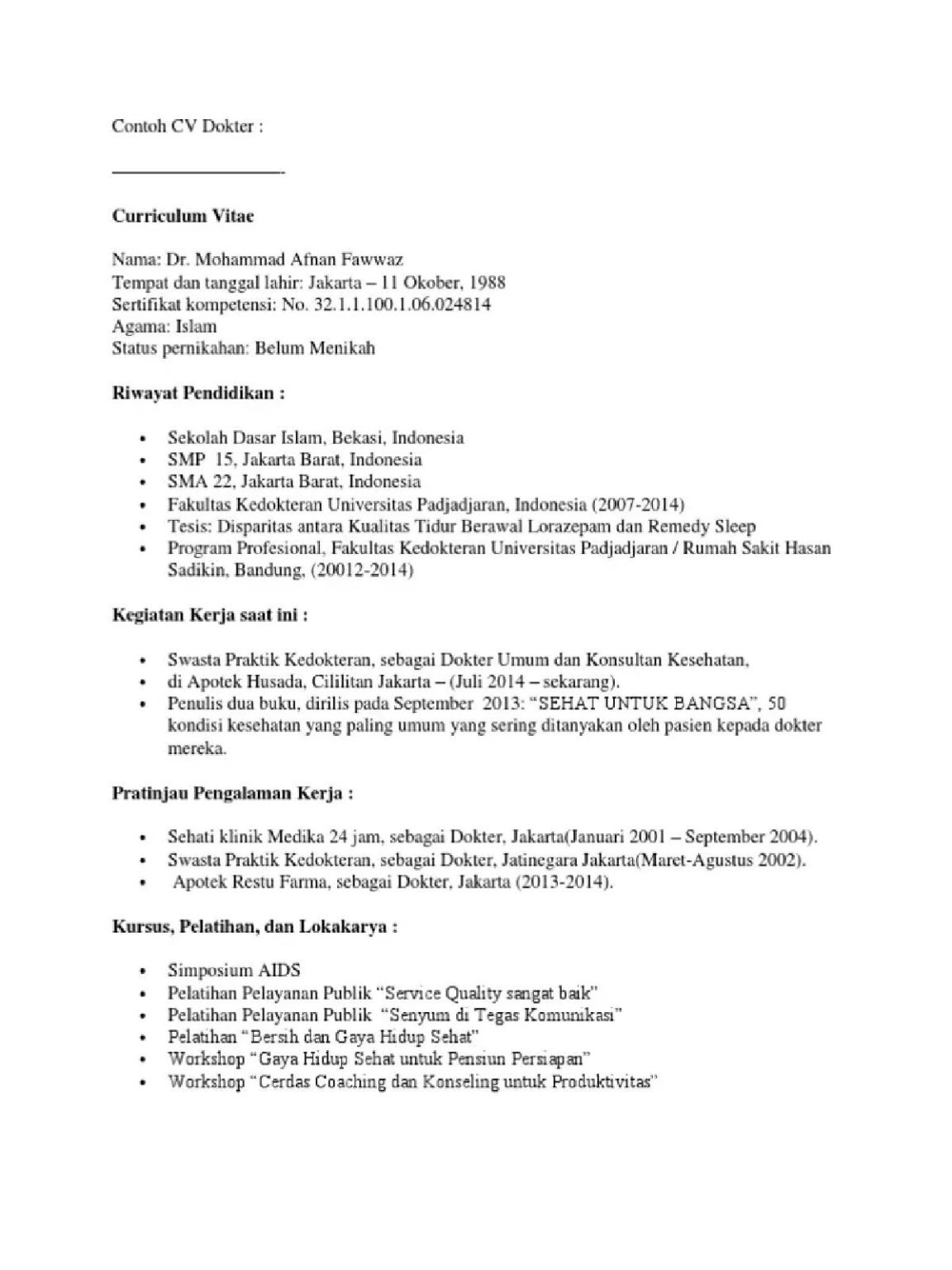 15 Contoh CV Magang untuk Mahasiswa, Masih Kuliah, dan Organisasi