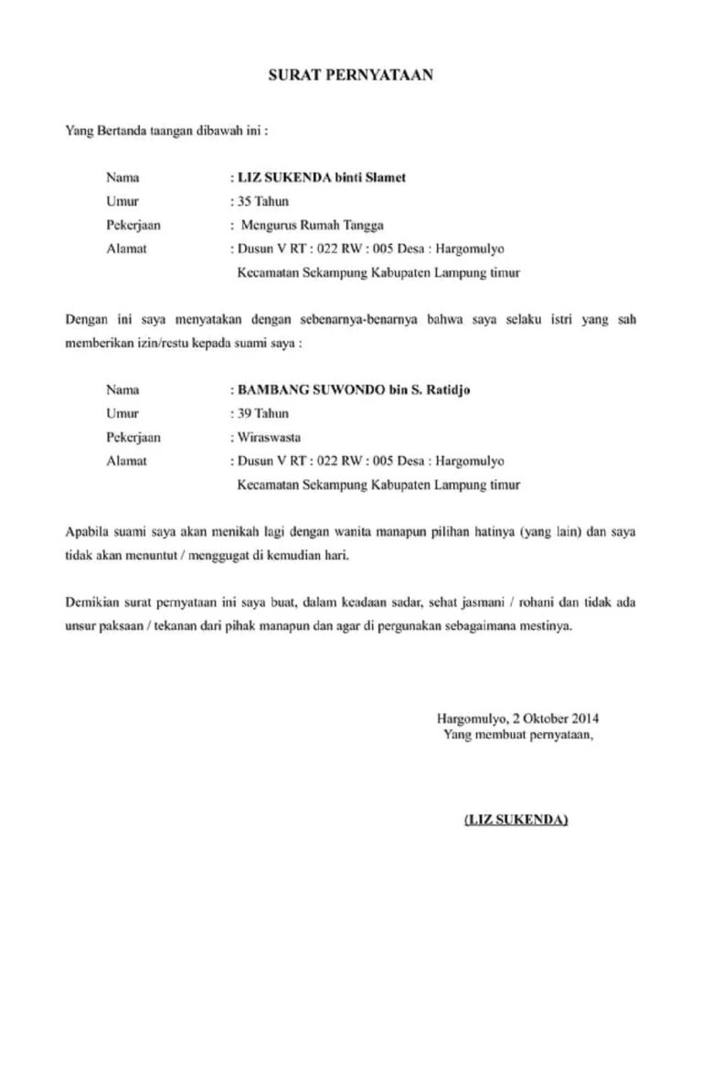 7 Contoh Surat Pernyataan yang Baik dan Benar Serta Cara Membuatnya