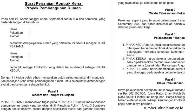Contoh Surat Perjanjian Kerjasama Proyek Properti yang Benar Contoh Surat Perjanjian Kerjasama Proyek Properti yang Benar