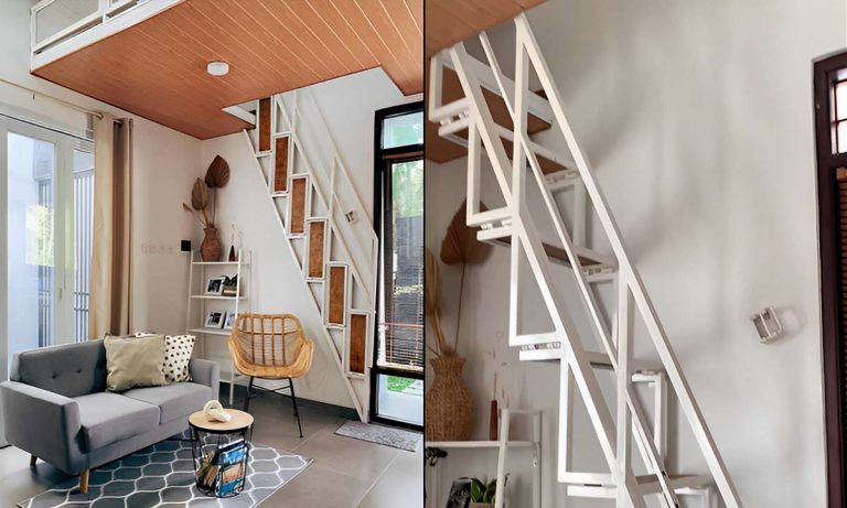 8 Inspirasi Desain Tangga Lipat di Rumah. Hemat Tempat!