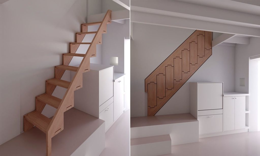 8 Inspirasi Desain Tangga Lipat di Rumah. Hemat Tempat!