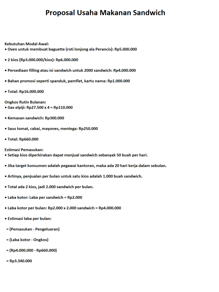 5 Contoh Proposal Usaha Makanan Lengkap dan Mudah Dibuat