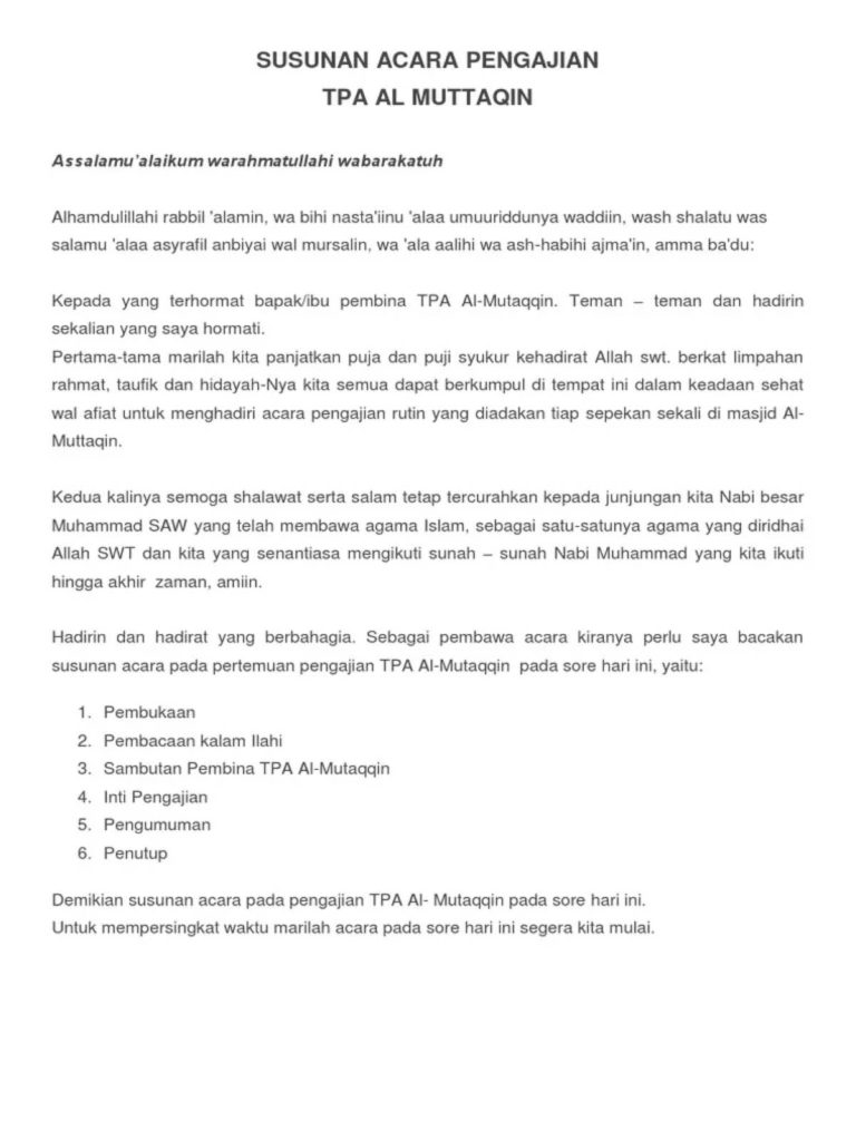 17 Contoh Teks MC Pengajian Berbagai Tema Beserta Susunan Acaranya