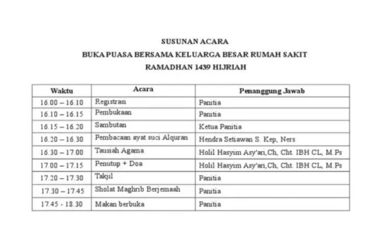 7 Contoh Susunan Acara Buka Puasa Bersama Keluarga hingga Teman