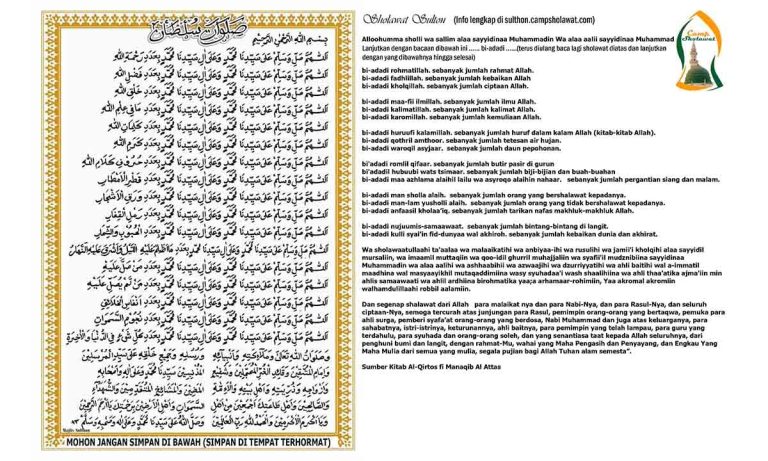 Bacaan Sholawat Sulthon dalam Bahasa Arab, Latin, dan Artinya!
