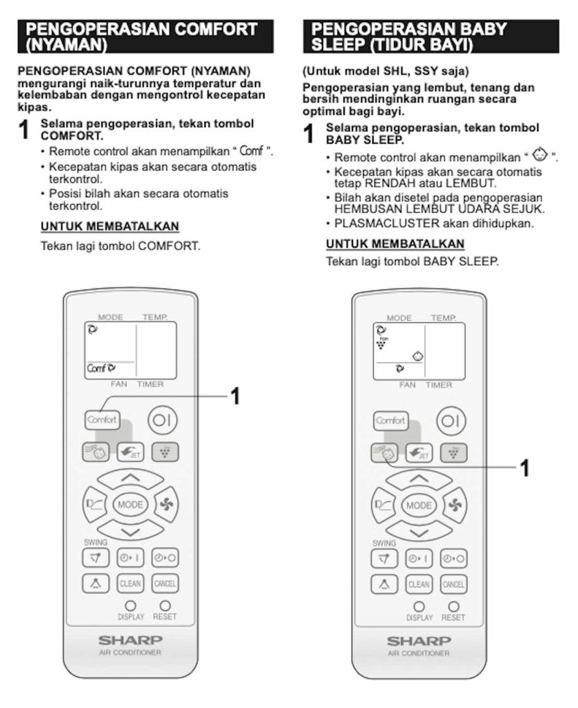10 Arti Lambang pada Remote AC Sharp dan Modenya Terlengkap