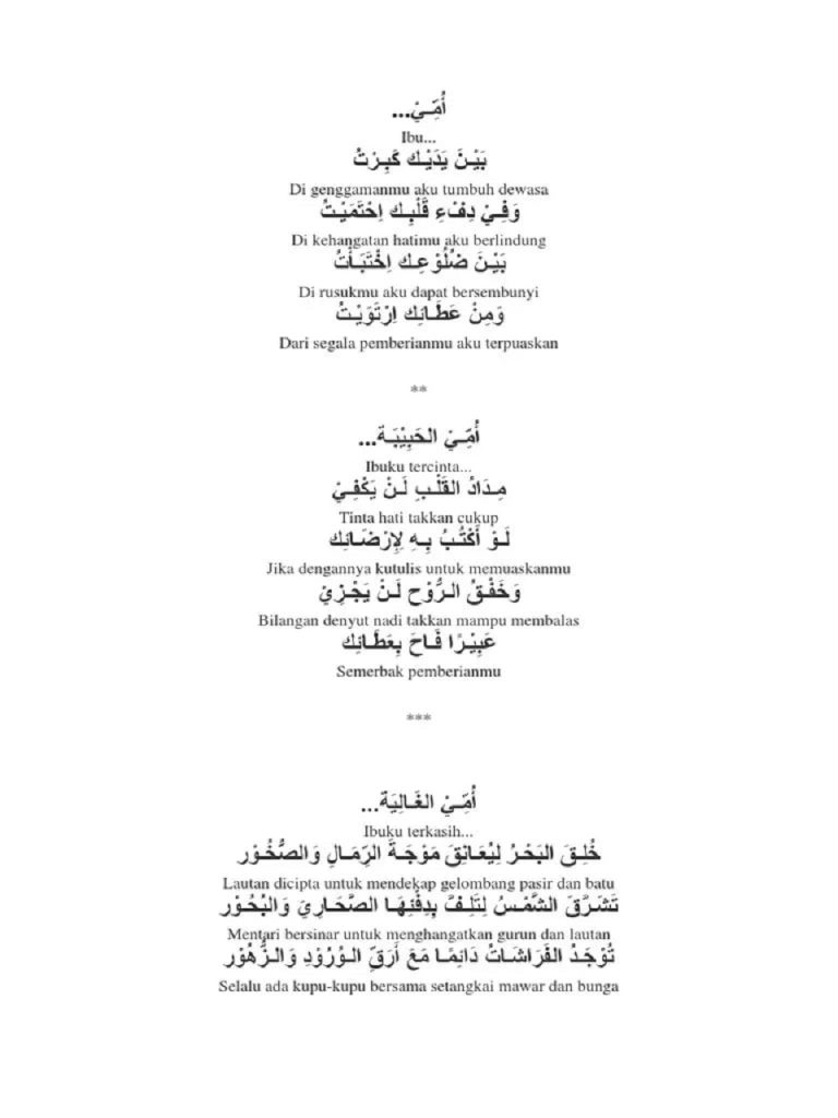 11 Contoh Puisi Bahasa Arab Singkat dan Artinya