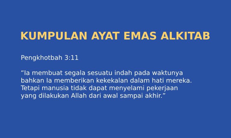 40 Ayat Emas Alkitab sebagai Pegangan Hidup, Penuh Berkat