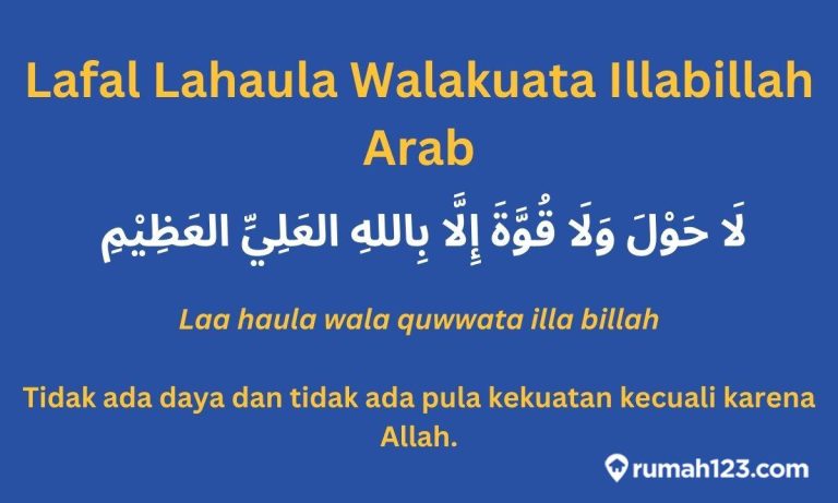 Lafal Lahaula Walakuata Illabillah Arab dan Artinya