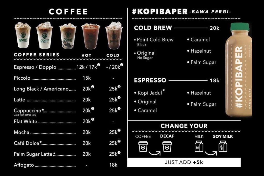 Menu Point Coffee Lengkap dengan Daftar Harga Terbaru 2025 - Kopi Bandung