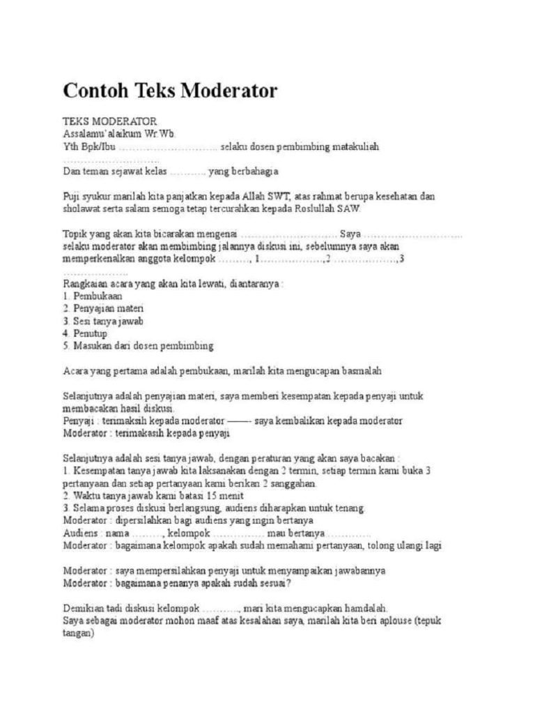 11 Teks Moderator Presentasi Singkat di Kelas Berbagai Topik