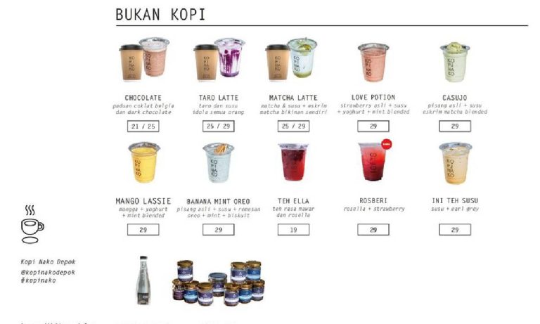 Daftar Menu Kopi Nako Terlengkap dan Terbaru Tahun 2023