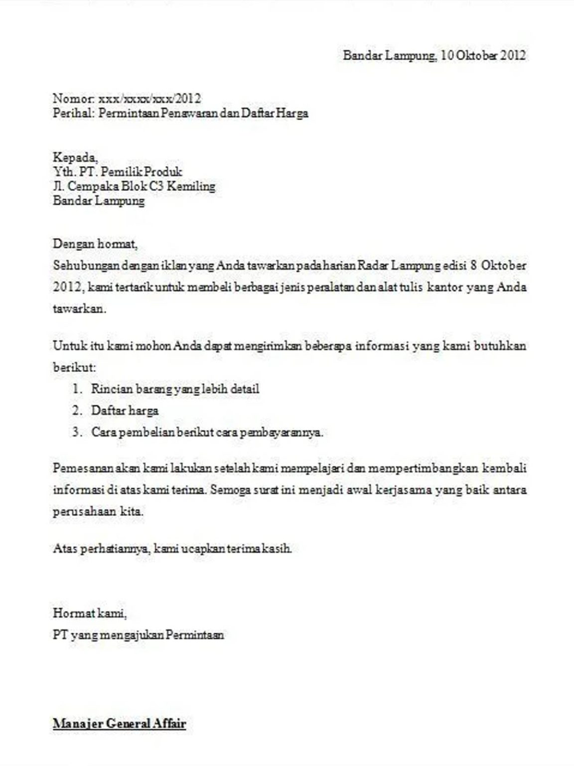 10 Contoh Surat Permintaan Penawaran. Disertai Definisi dan Formatnya!