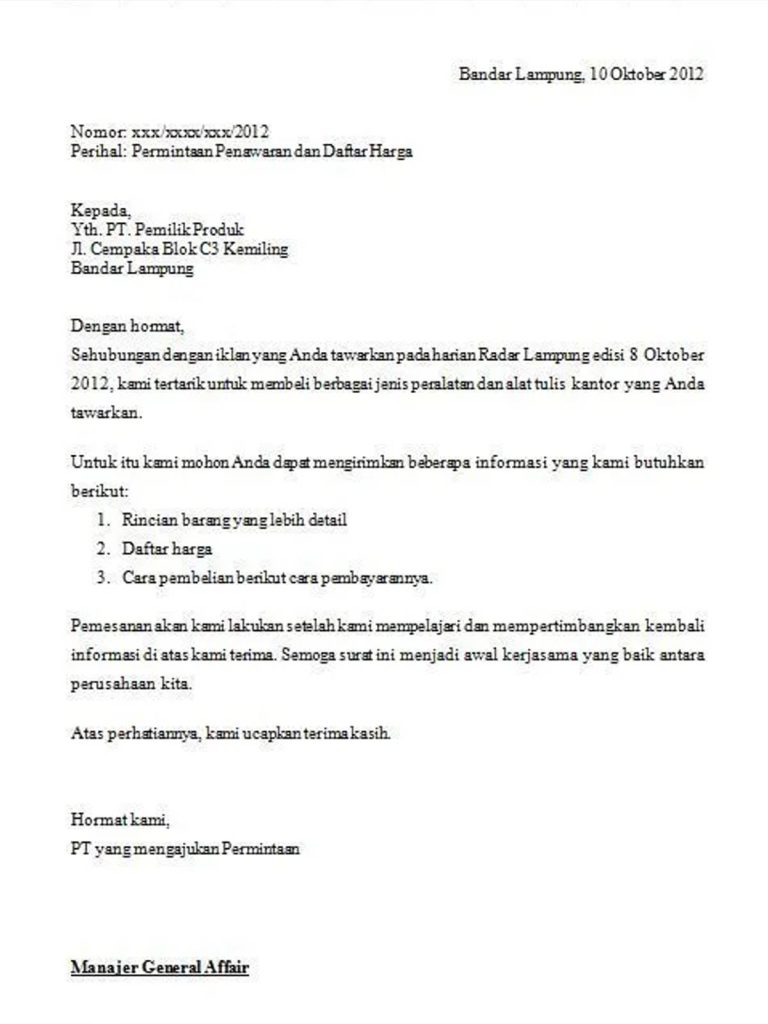 10 Contoh Surat Permintaan Penawaran. Disertai Definisi dan Formatnya!