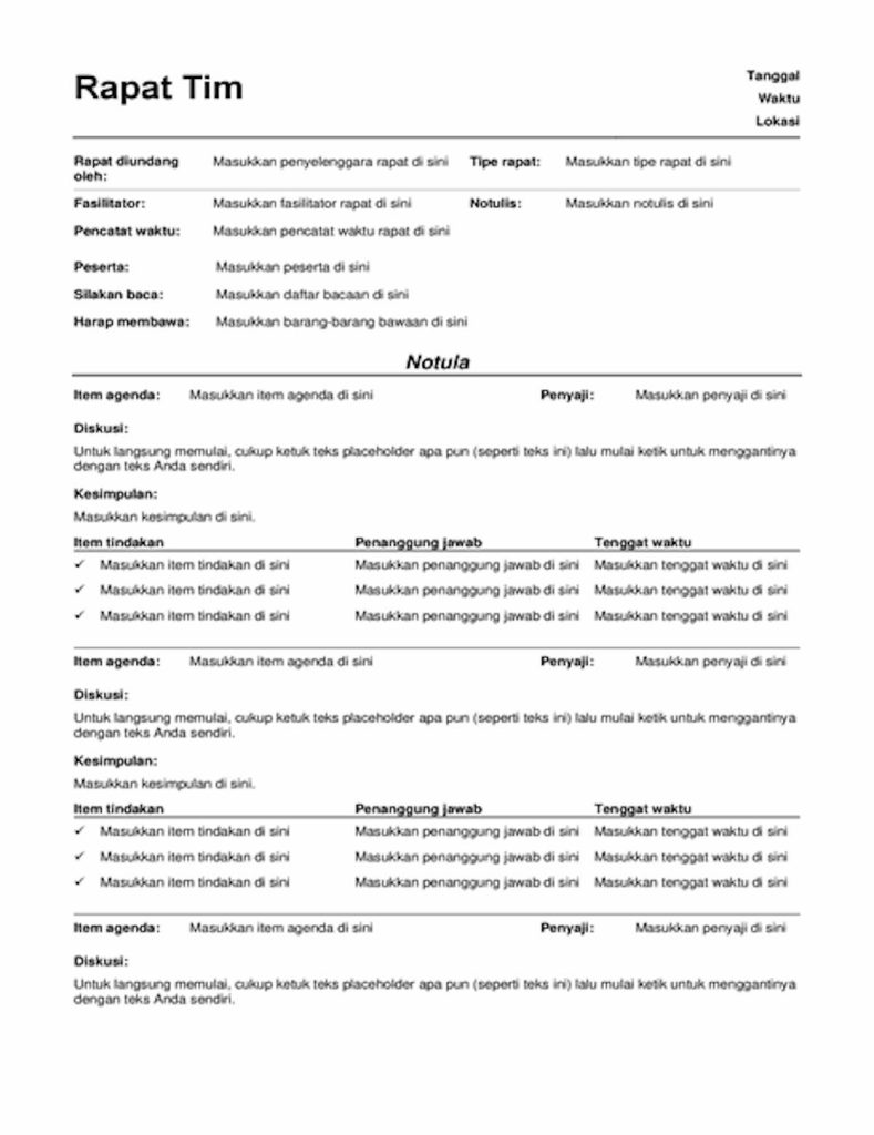 Contoh & Pengertian Catatan Singkat mengenai Jalannya Rapat