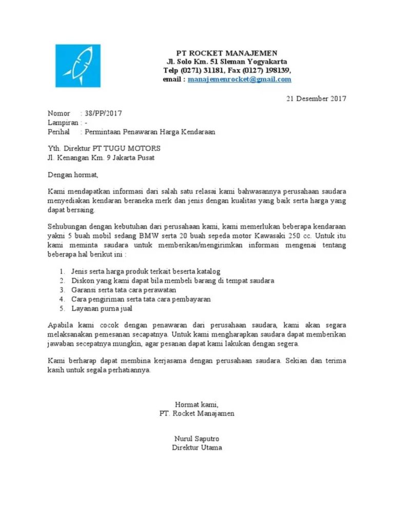 10 Contoh Surat Permintaan Penawaran. Disertai Definisi dan Formatnya!