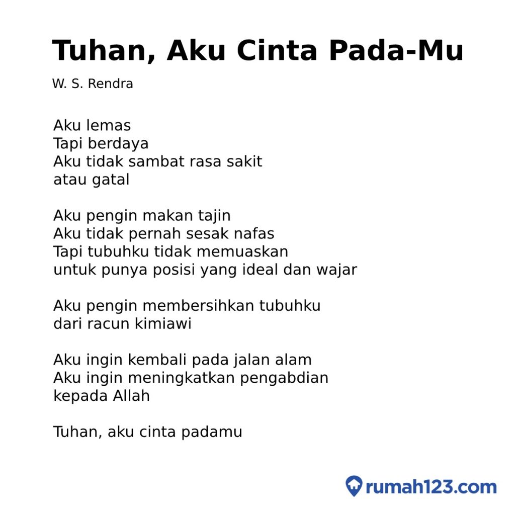 10 Puisi WS Rendra Paling Populer dan Melegenda