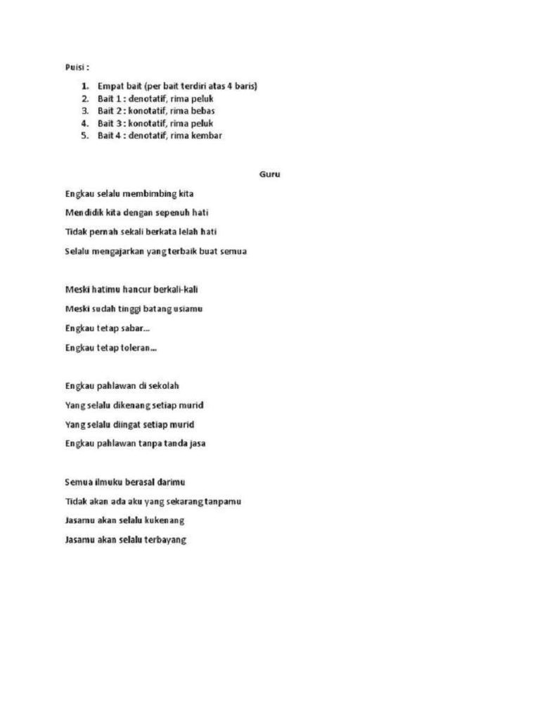 10 Contoh Puisi 4 Bait Berbagai Tema yang Menarik
