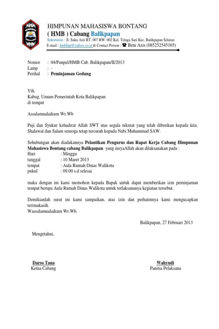 13 Contoh Surat Peminjaman Gedung, Download PDF dan Word