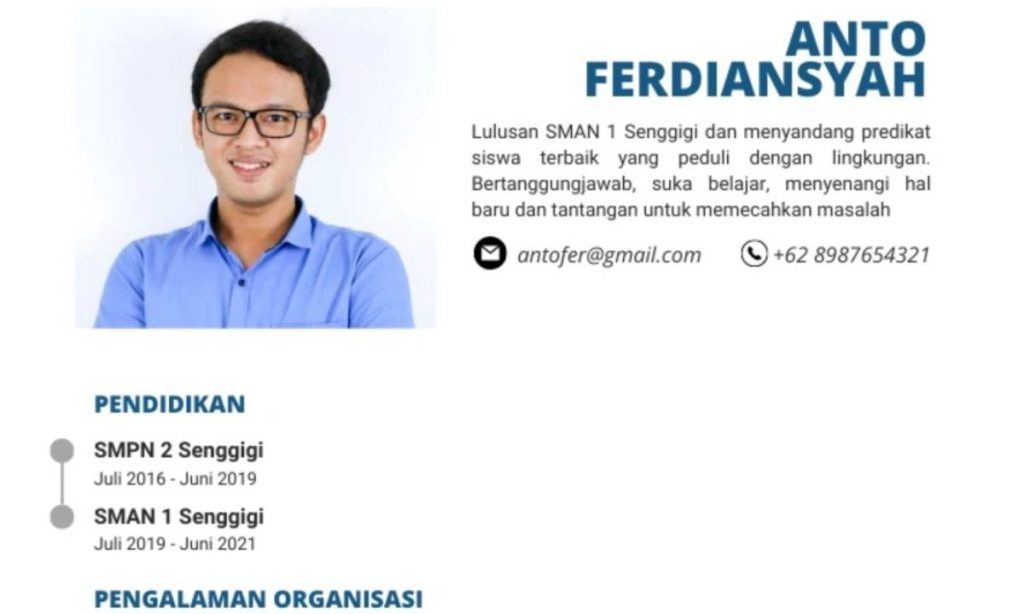 11 Contoh CV Lulusan SMA IPS, IPA, Tanpa Pengalaman Terlengkap