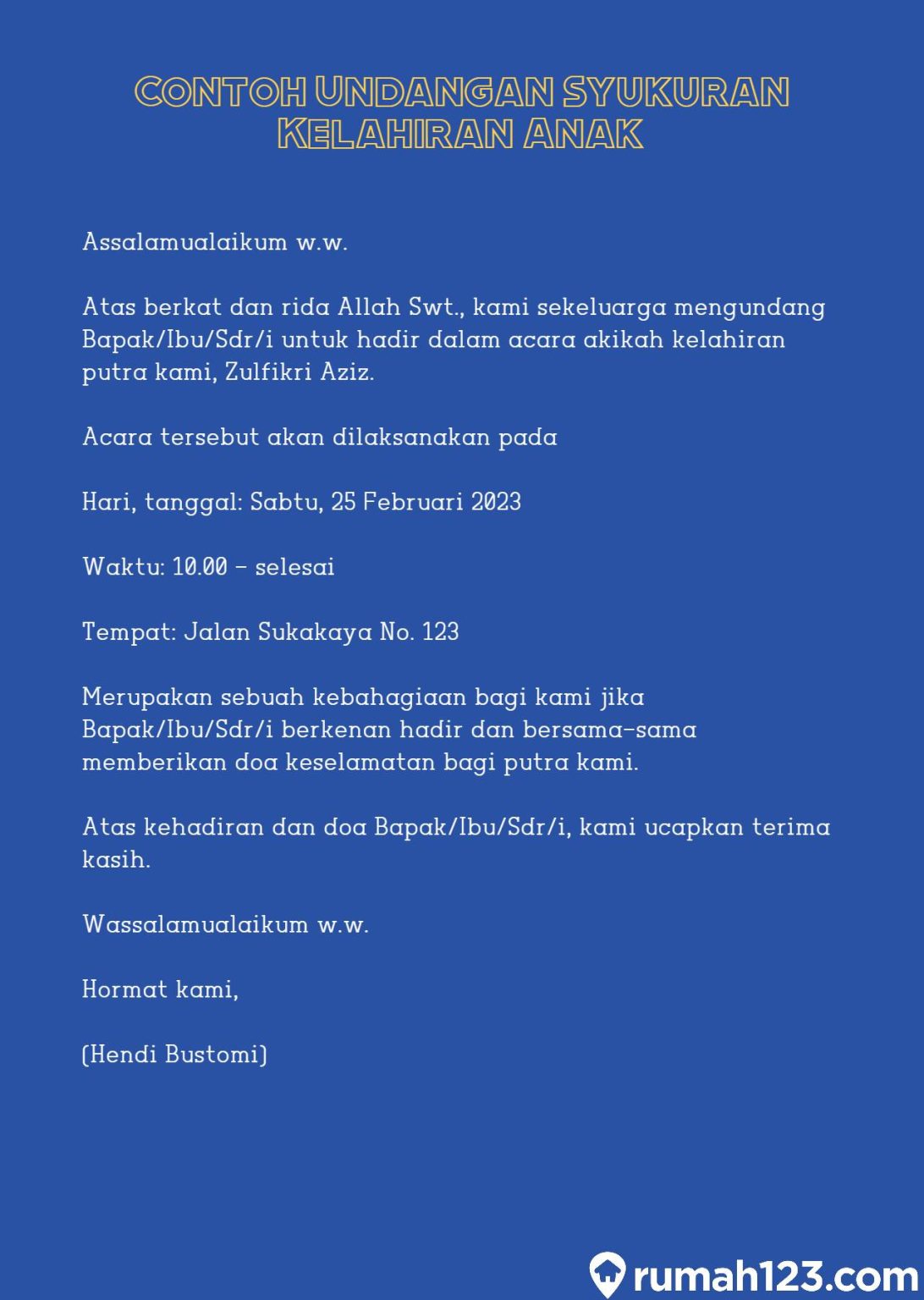 10 Contoh Undangan Syukuran Lewat WA, Rumah Baru & Wisuda