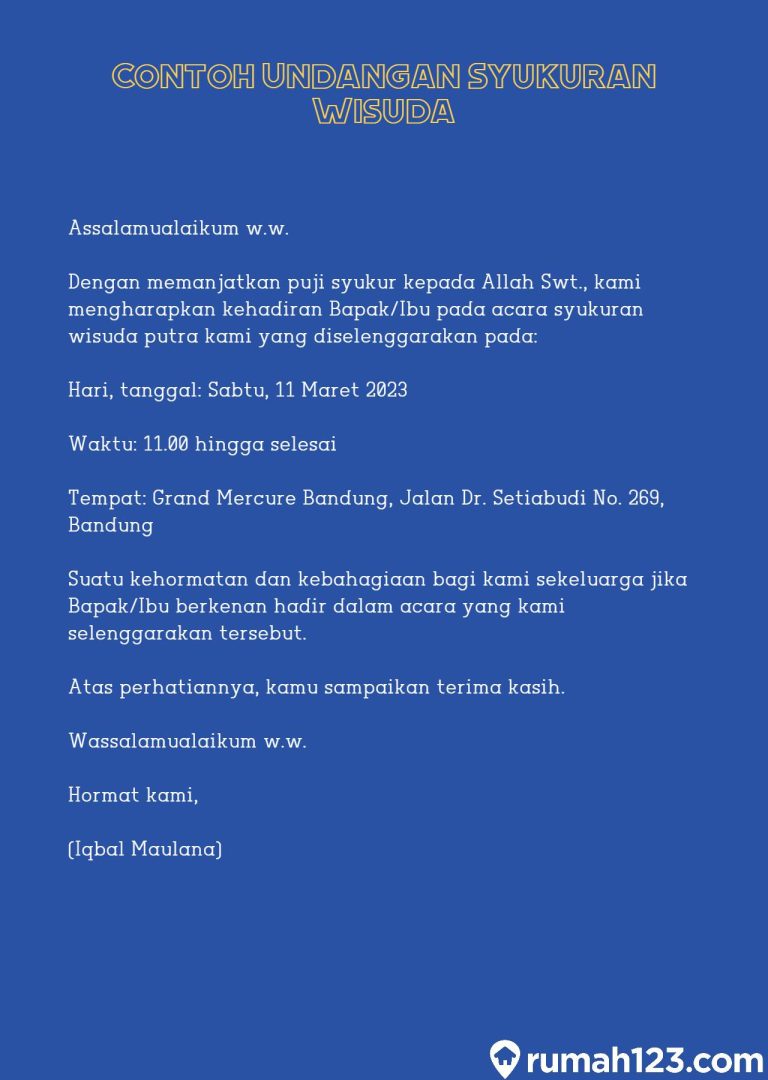 10 Contoh Undangan Syukuran Lewat WA, Rumah Baru & Wisuda