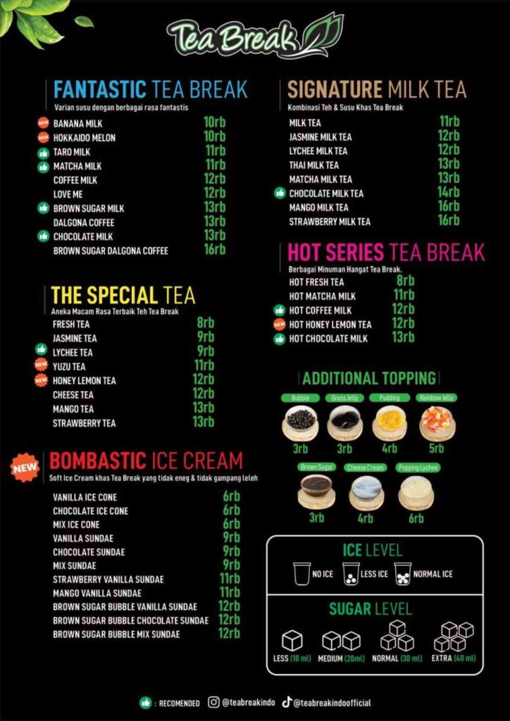 Daftar Menu TeaBreak Lengkap dengan Harga Terbaru 2023