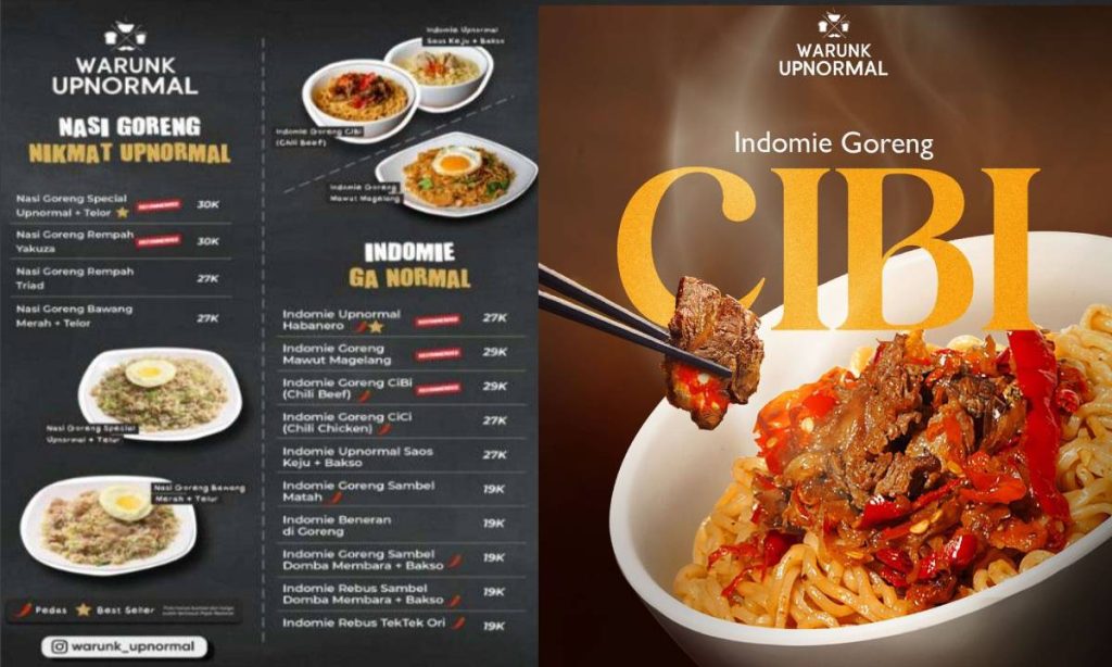 Menu Upnormal Terbaru dan Harganya Lengkap, Murah Meriah!