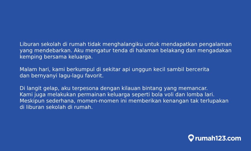8 Contoh Cerita Liburan di Rumah 3 Paragraf Singkat
