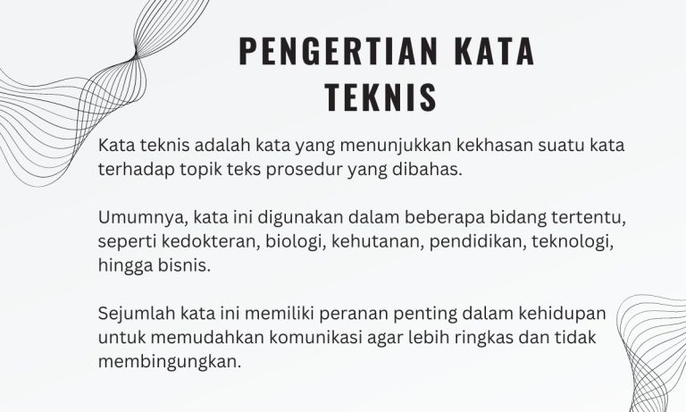 90 Contoh Kata Teknis dalam Berbagai Bidang Beserta Pengertiannya
