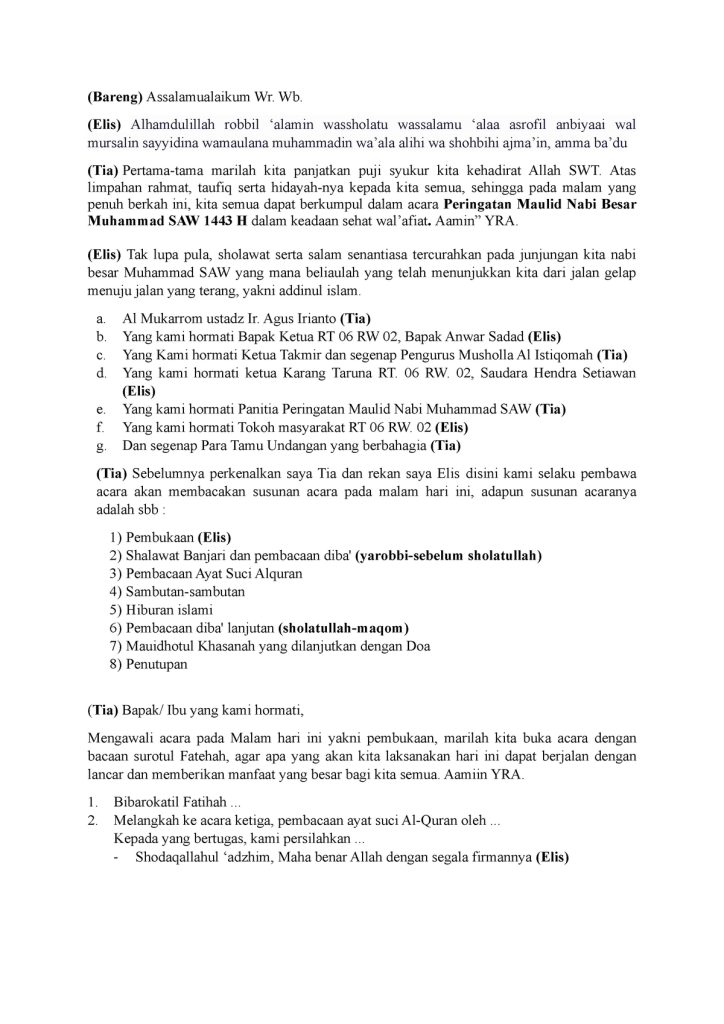 10 Contoh Teks MC Maulid Nabi Muhammad yang Simpel dan Menarik