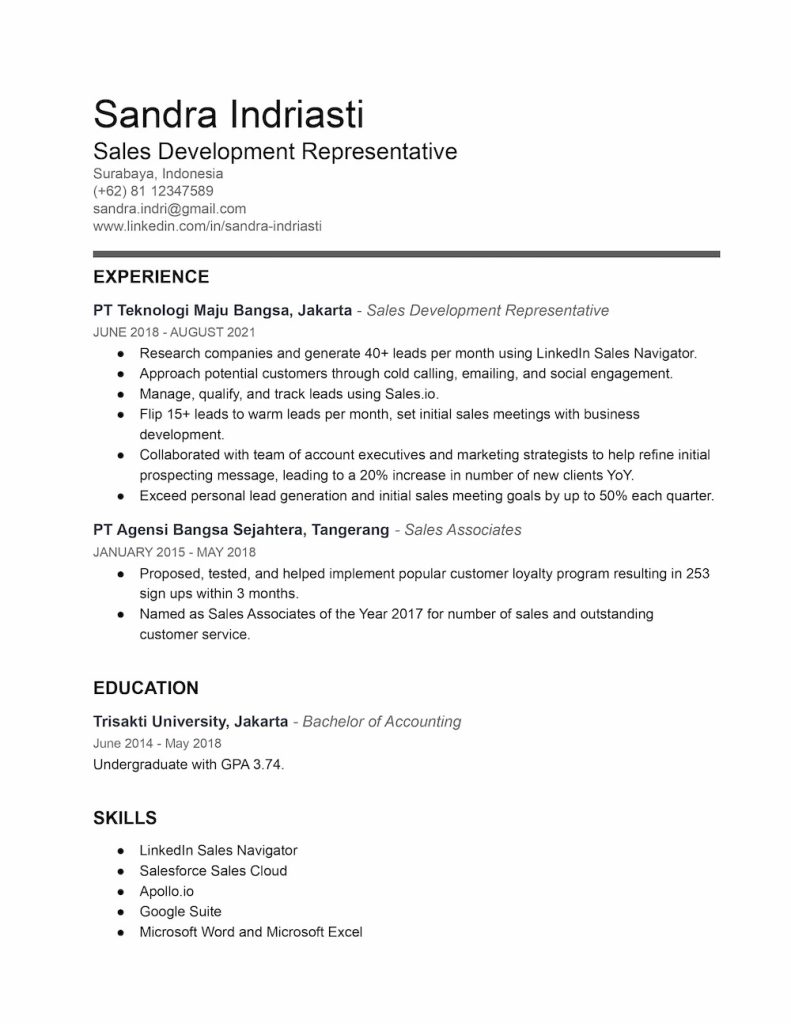 7 Contoh CV ATS Friendly yang Baik dan Benar. Bisa Lolos Screening!