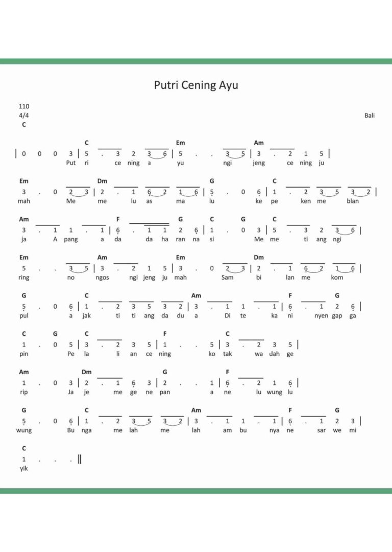 25 Lirik Lagu Daerah Pendek dan Mudah Dihafal Terlengkap