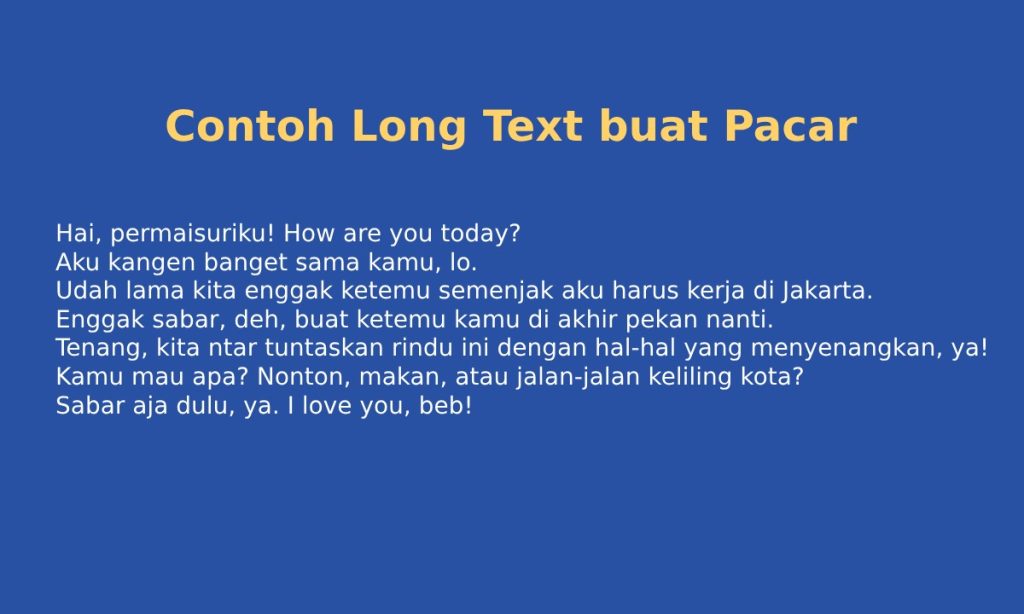 50 Contoh Long Text buat Pacar Beserta Tips Menulisnya