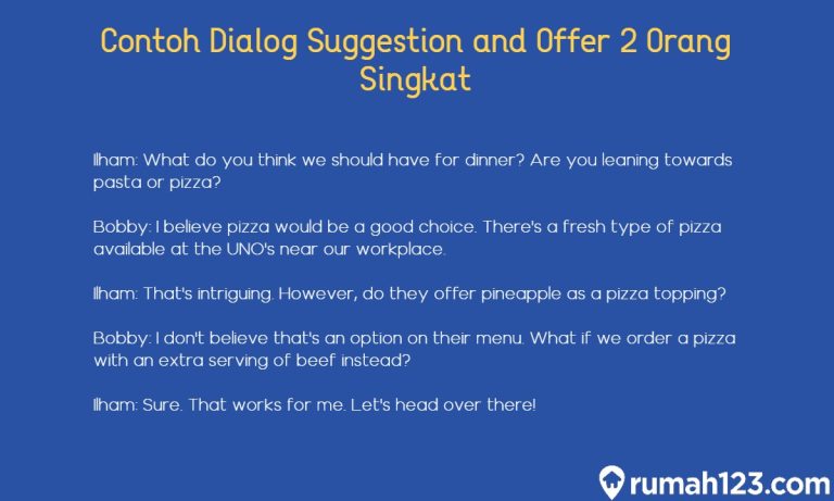 7 Contoh Dialog Suggestion and Offer Singkat dalam Bahasa Inggris