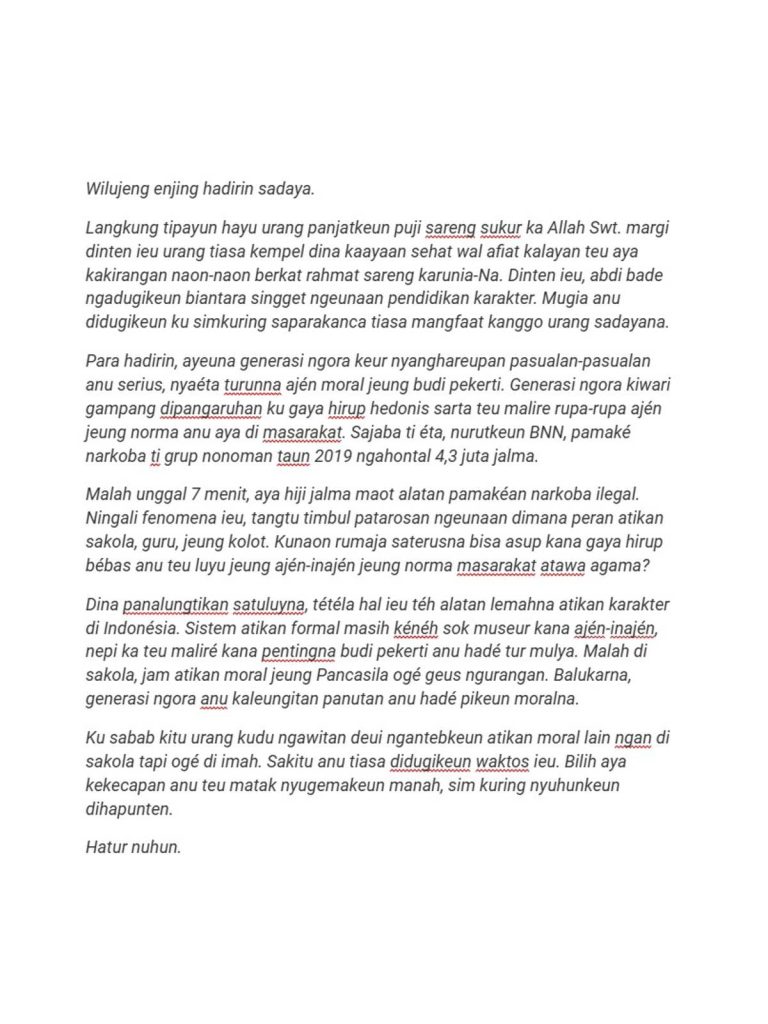 Contoh Pidato Bahasa Sunda tentang Pendidikan. Singkat dan Lengkap!