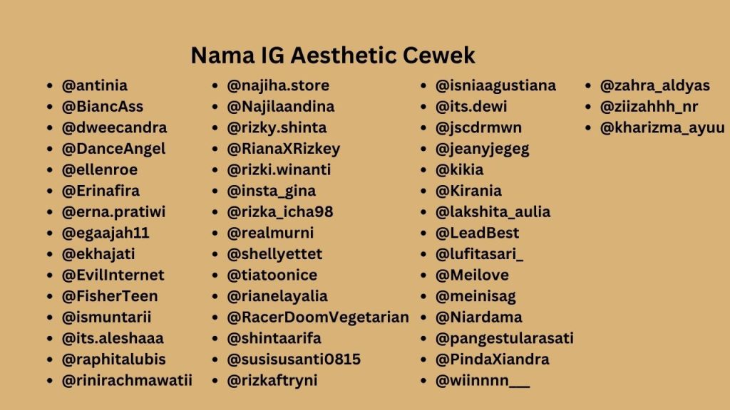 900 Nama Instagram Aesthetic Keren, Lucu, dan Unik