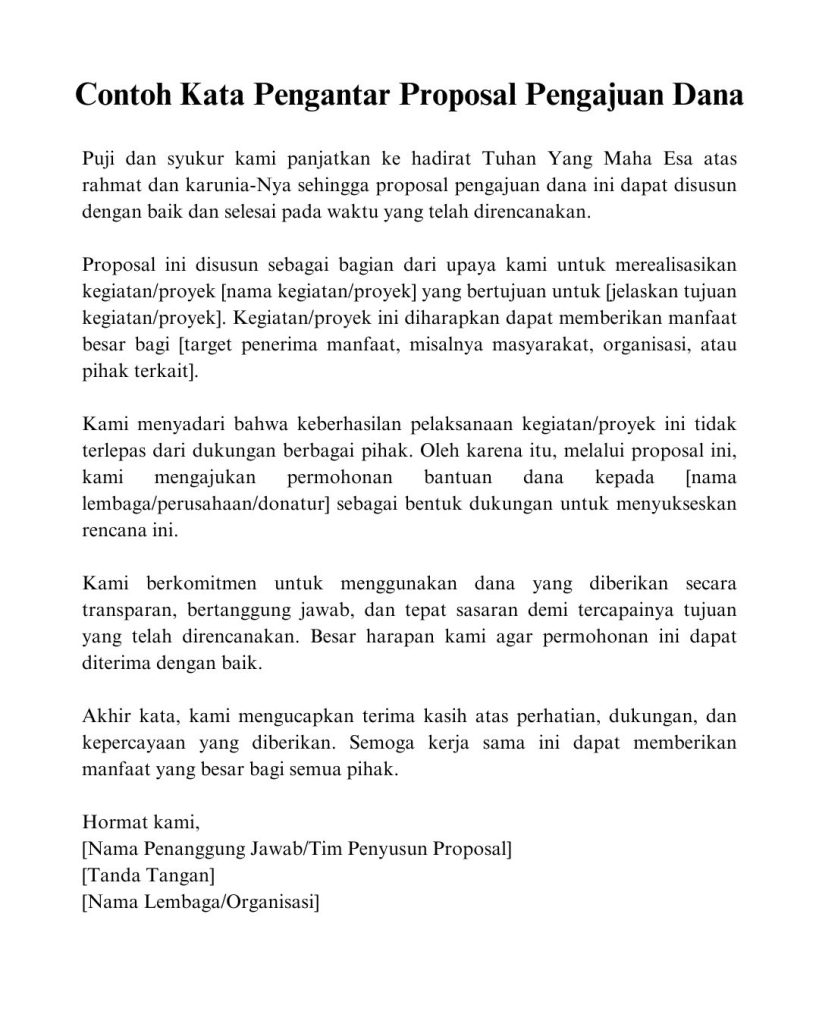 10 Contoh Kata Pengantar Proposal, Buat Penelitian & Kegiatan