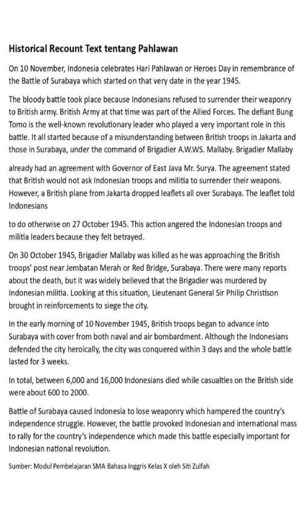9 Contoh Historical Recount Text Beserta Struktur dan Terjemahan