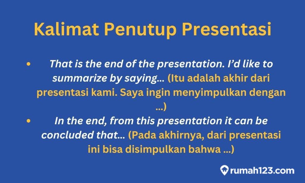 60 Contoh Kalimat Penutup Presentasi Bahasa Inggris Singkat