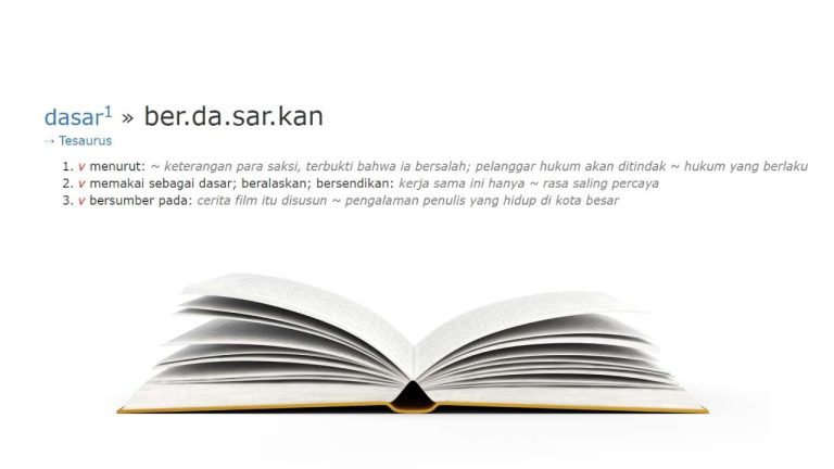 18 Sinonim Berdasarkan dalam Tesaurus Bahasa Indonesia