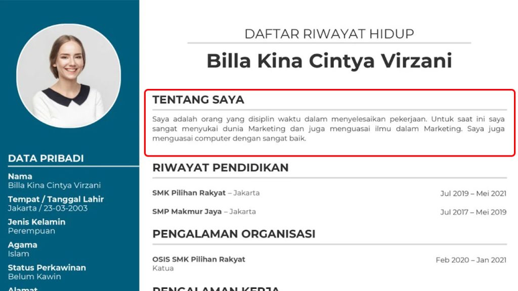21 Contoh Deskripsi Diri dalam CV. Efektif Menarik Perhatian HRD!