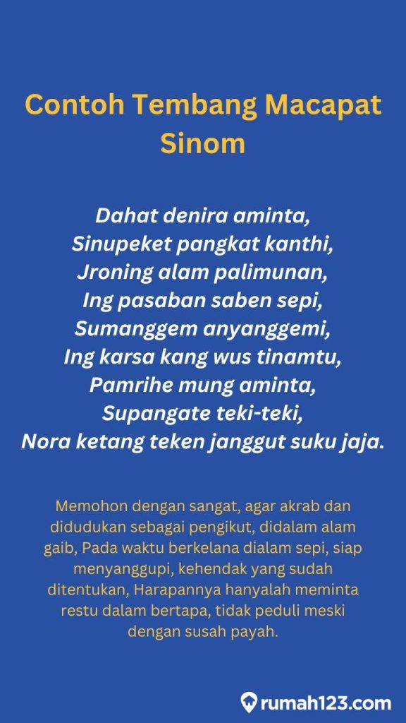 5 Contoh Tembang Macapat Sinom Jawa dan Artinya