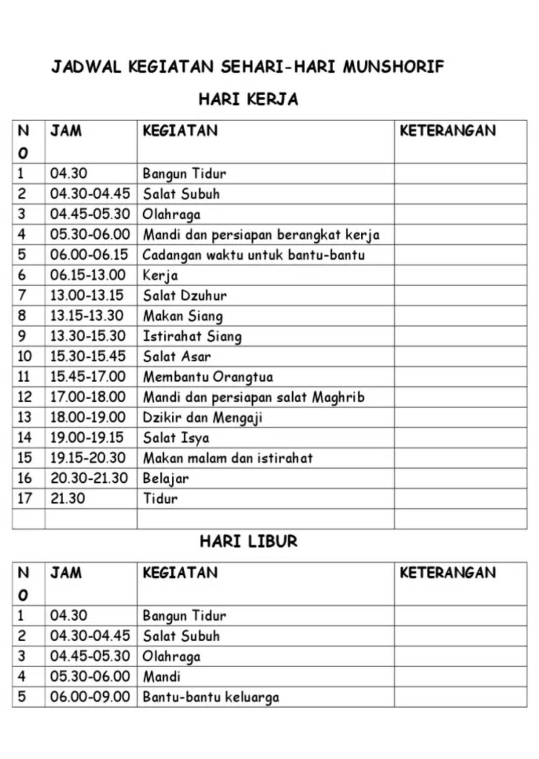 7 Contoh Jadwal Kegiatan Sehari hari yang Kreatif dan Menarik