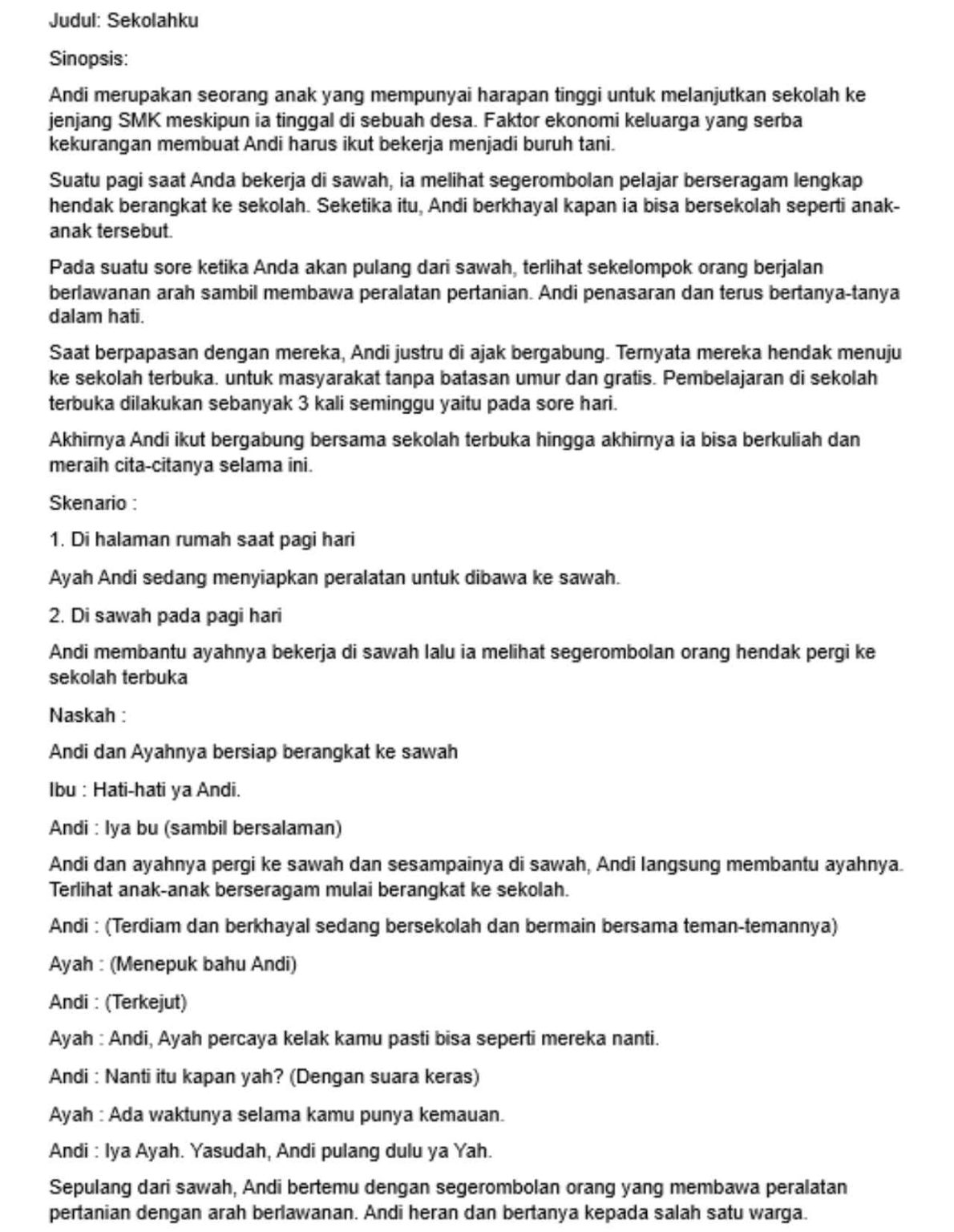 5 Contoh Naskah Film Pendek Sekolah dengan Alur Cerita Menarik