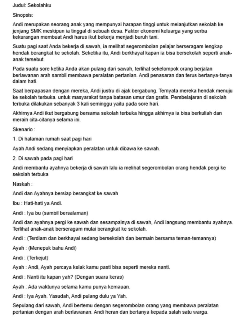 5 Contoh Naskah Film Pendek Sekolah dengan Alur Cerita Menarik